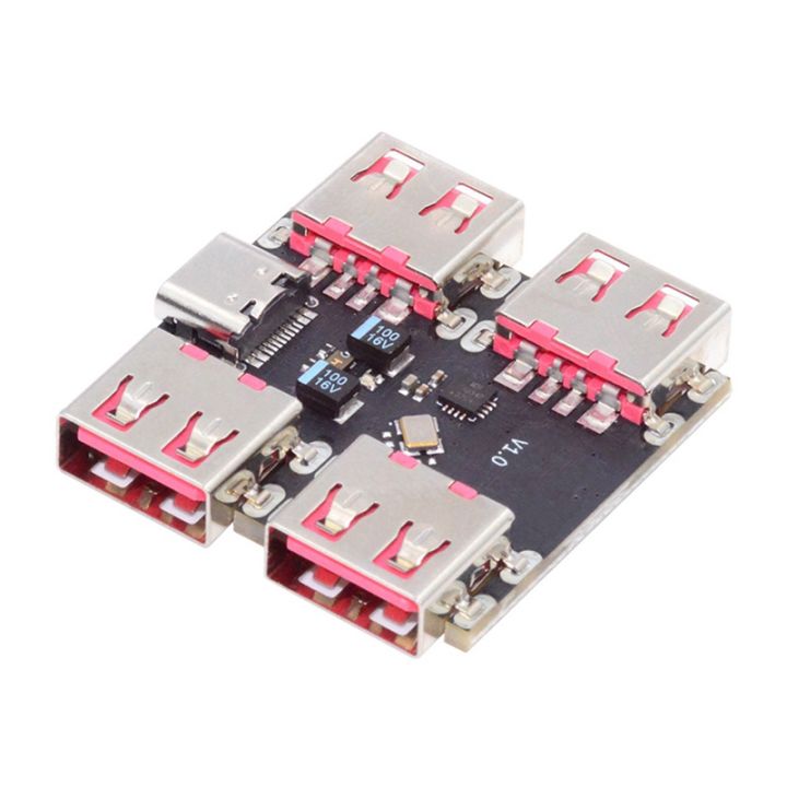 Type-C USB 2.0 Extender Expansion Board, 40MB/S 4-Channel Hub Module ...
