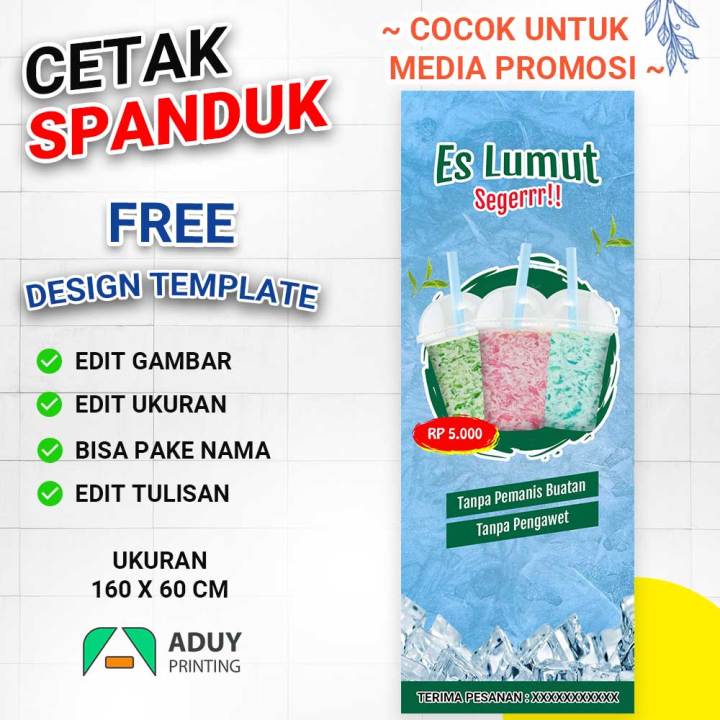 Banner spanduk minuman Es lumut Kekinian / segar / dingin Ukuran 160x60 ...