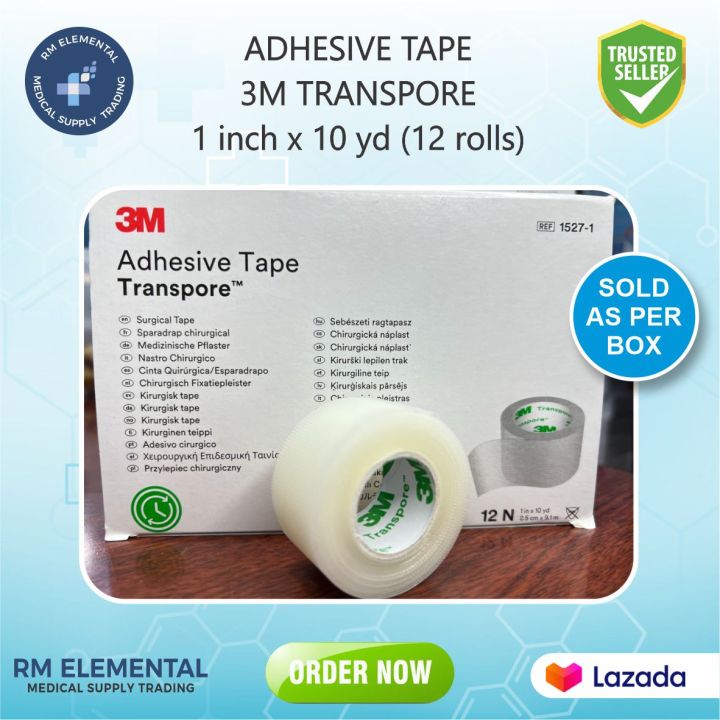 Transpore Adhesive Tape 3M - PER BOX 12s - 1 inch | Lazada PH