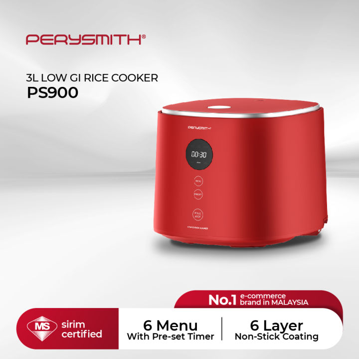 PerySmith 3L Low GI Rice Cooker EasyCooking Series PS900 | Lazada