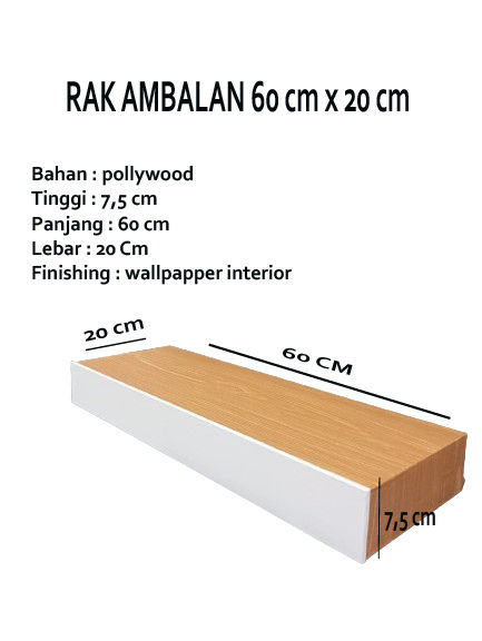 RAK AMBALAN UKURAN 60CM x 20CM | Lazada Indonesia