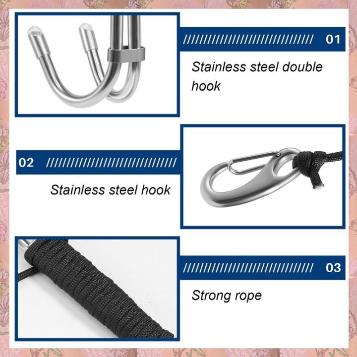 (MTKG) Scuba Diving Double Dual Stainless Steel Reef Drift Hook with ...