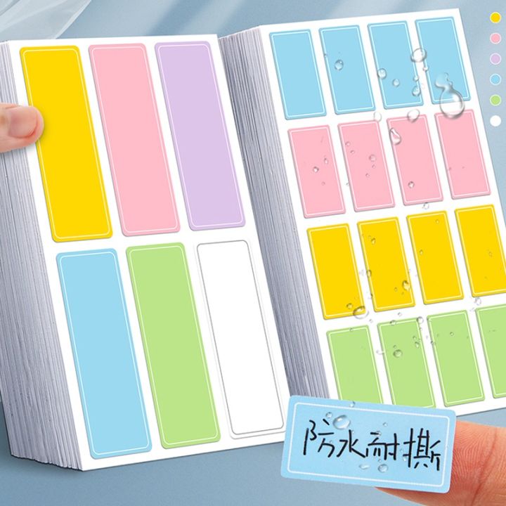 10 Sheets Solid Color Waterproof Label Stickers Tearable Classification ...