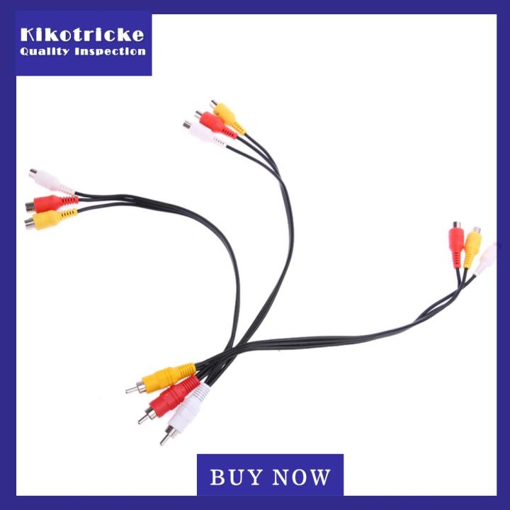 3 RCA Male to 9 RCA Female Composite Audio Video AV Cable Splitter for ...