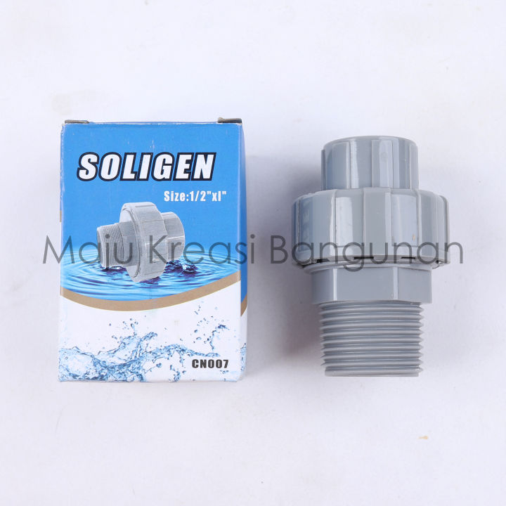 Watermur Drat Luar Soligen 1/2"x1" CN007 07 Water Mur PVC Pompa Air ...