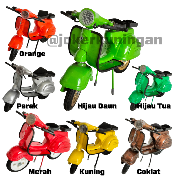 DIECAST MINIATUR SEPEDA MOTOR VESPA KUNO MINIATUR VESPA ANTIK MINIATUR ...
