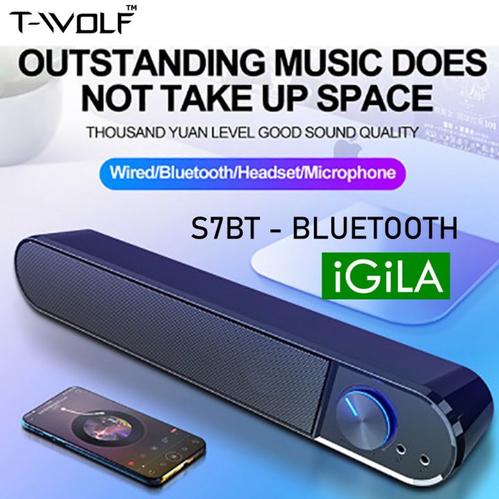 T-WOLF S7 USB Sound Bar / Bluetooth Speaker Multimedia Speaker Double ...