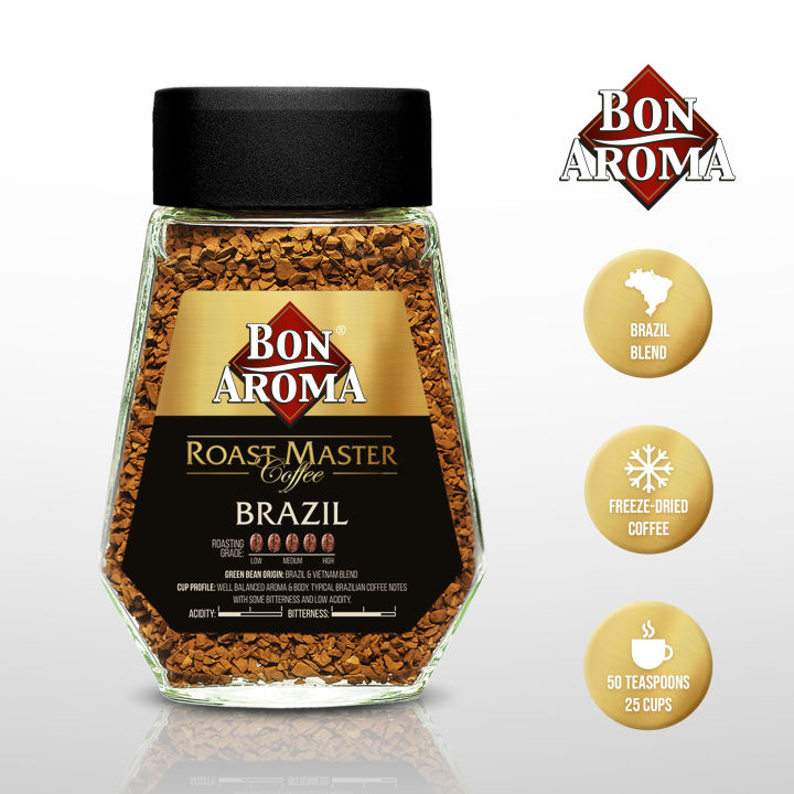 Bon Aroma Roast Master Coffee: Brazil 100g (Freeze Dried Coffee ...