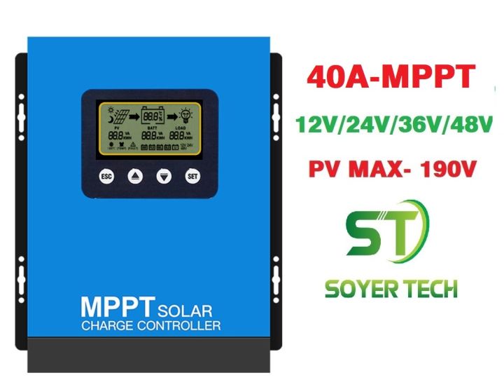 Bộ điều khiển năng lượng mặt trời MPPT-SOYER TECH MPPT 40A-12V-24V-36V ...