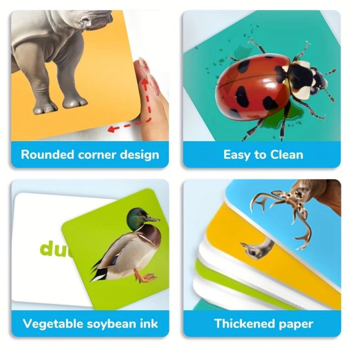 BEAR TALE Early Learning Flash Cards Set Baby Educational Toys Animal ...