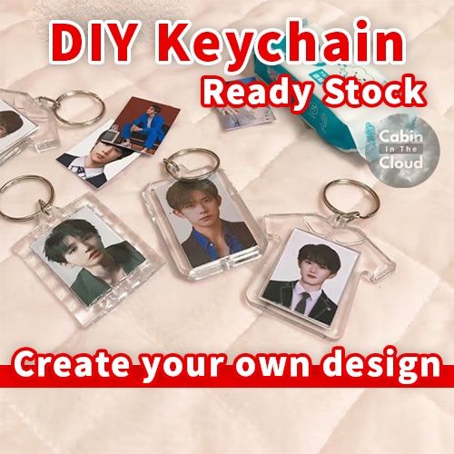 9 Shapes Blank Acrylic Keychain Kosong DIY Photo Transparent Keychain ...