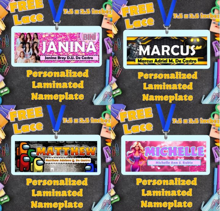 PERSONALIZED NAMEPLATE LAMINATED WITH FREELACE | Lazada PH