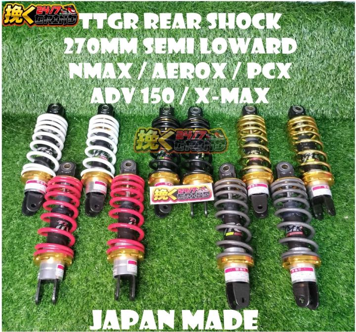 TTGR REAR SHOCK 270mm SEMI LOWERED NMAX / AEROX / NOUVO Z / PCX 150 ...
