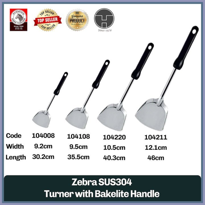 [TeoHin] Zebra SUS304 Turner with Bakelite Handle, Stainless Steel ...