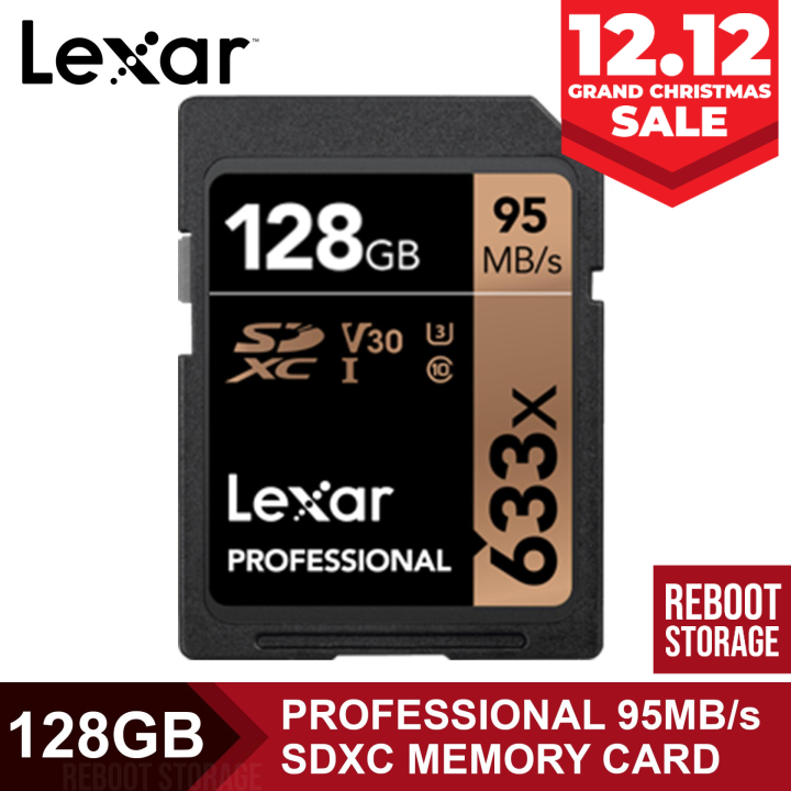 Lexar Professional 128GB UHS-I V10 Class 10 SDXC SD Memory Card ...