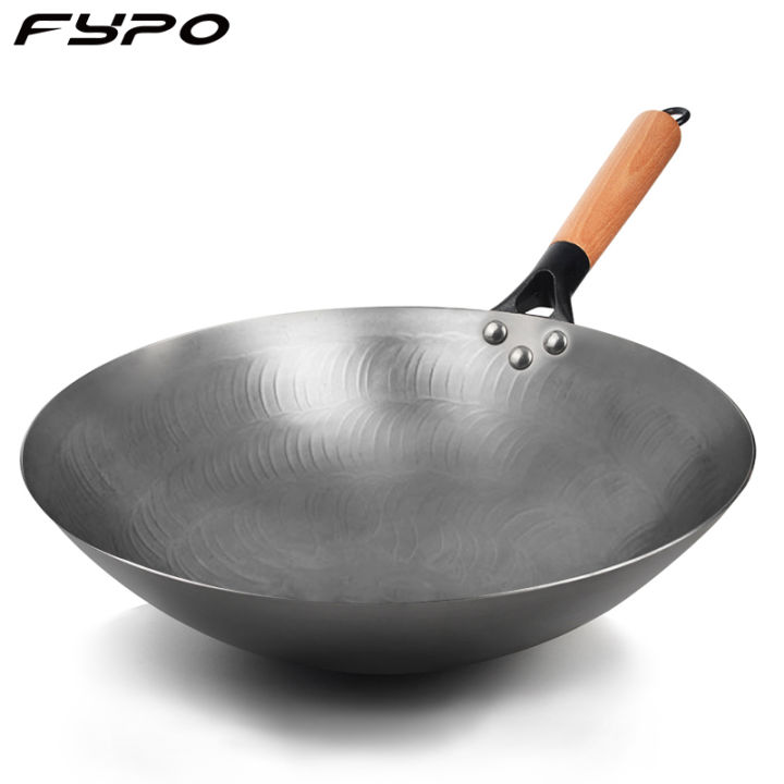 Fypo 30/32/34/36cm Iron Wok Chinese Traditional Frying Pot Handmade ...