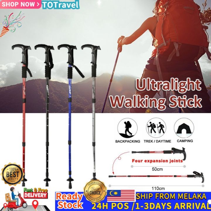 Outdoor Walking Stick Foldable Trekking Poles Walking Sticks Anti Shock ...