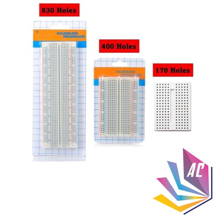 MB102 Solderless Mini Medium Large Breadboard 170 400 830 Holes Dupont ...