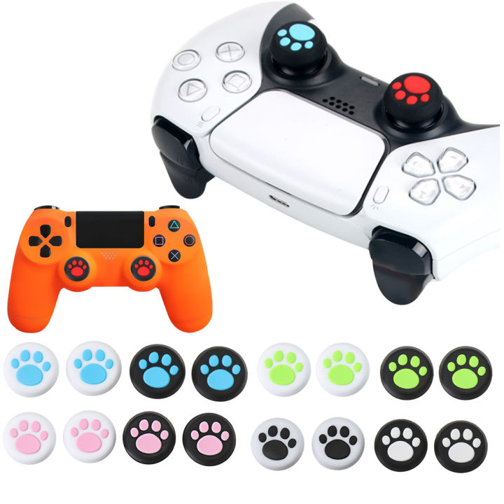 Narsta 4 Pcs Cute Silicone Thumb Sticks Grips for PlayStation 4 PS4/PS5 ...