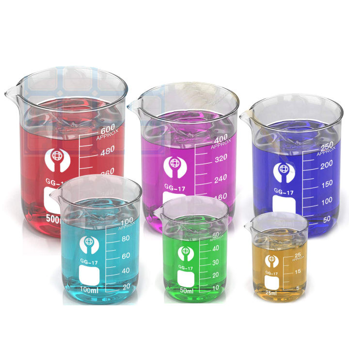 Borosilicate Glass Beaker (25/50/100/200/250/500/800/1000ml) High Temperature Resistance ...