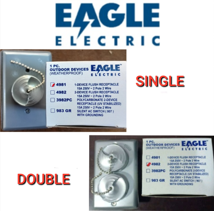 EAGLE WEATHERPROOF OUTLET SINGLE / DOUBLE MOUNTED RECEPTACLE OUTLET NA ...