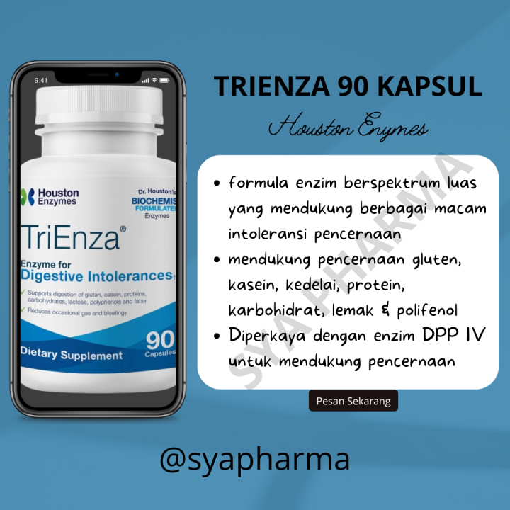 TriEnza – 90 Kapsul – Enzim Spektrum Luas untuk Intoleransi Pencernaan ...