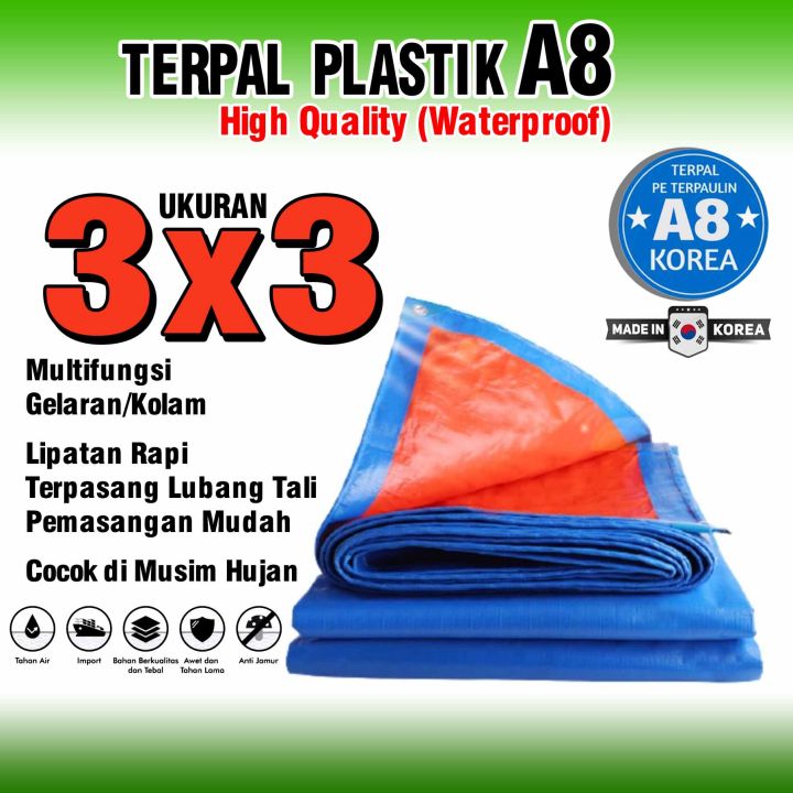 Terpal Plastik A8 Ukuran 3x3 Terpaulin Korea Tebal Tahan Panas dan ...