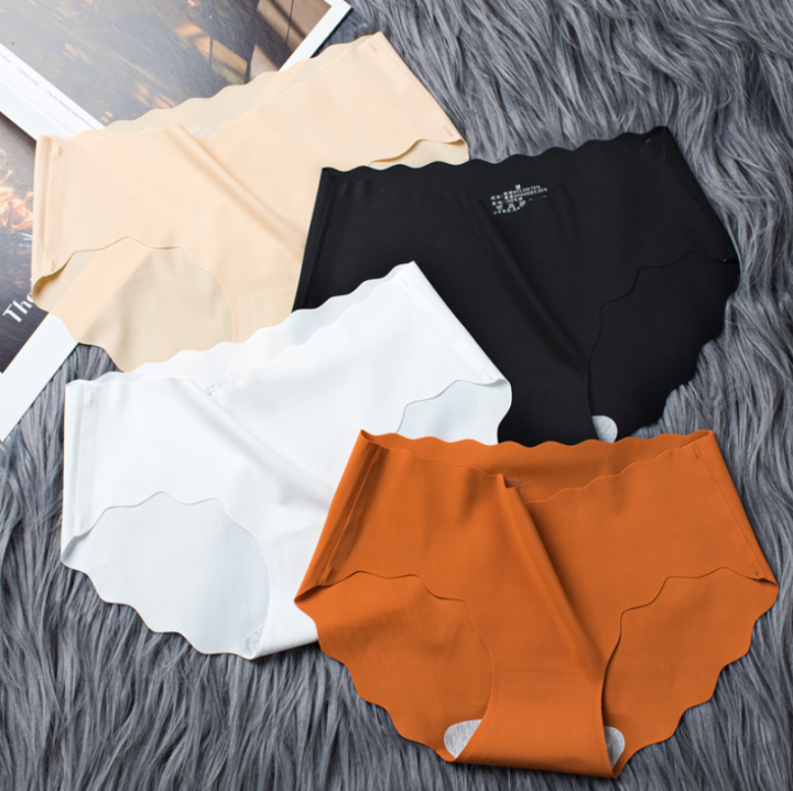 1pcs Womans Underwear Pure Cotton Medium Low Back Ice Silk Without