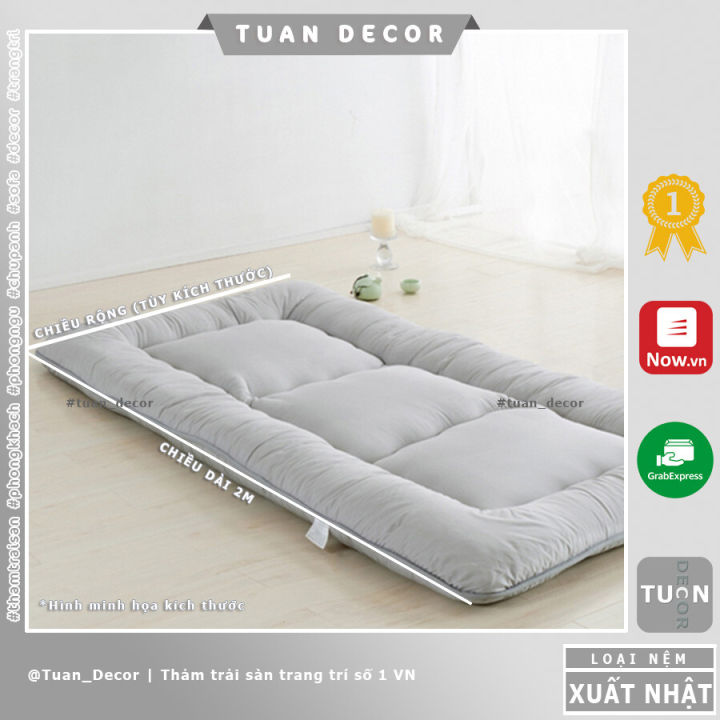 Topper Nệm bông xuất Nhật 1m 1m2 1m4 1m6 1m8 |Dài 2m | Siêu êm mát ...