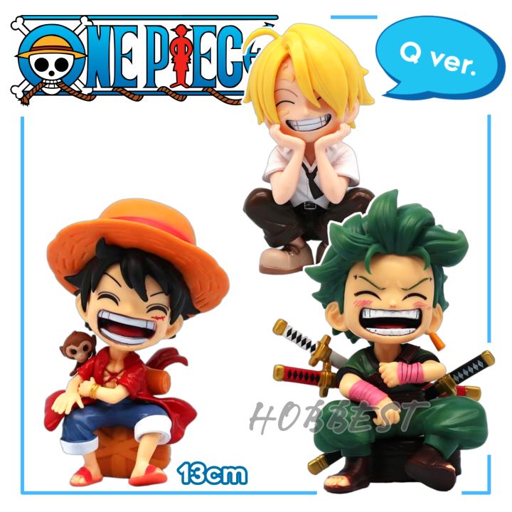 Action Figure ONE PIECE Q Ver LUFFY ZORO SANJI - Miniatur Pajangan ...