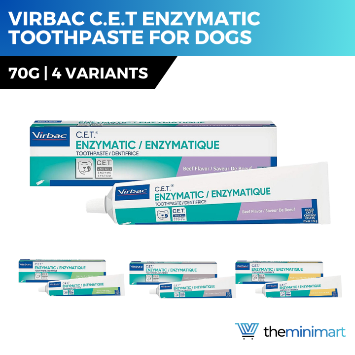Virbac C.E.T Enzymatic Toothpaste for Dogs 70g Beef Poultry Malt ...