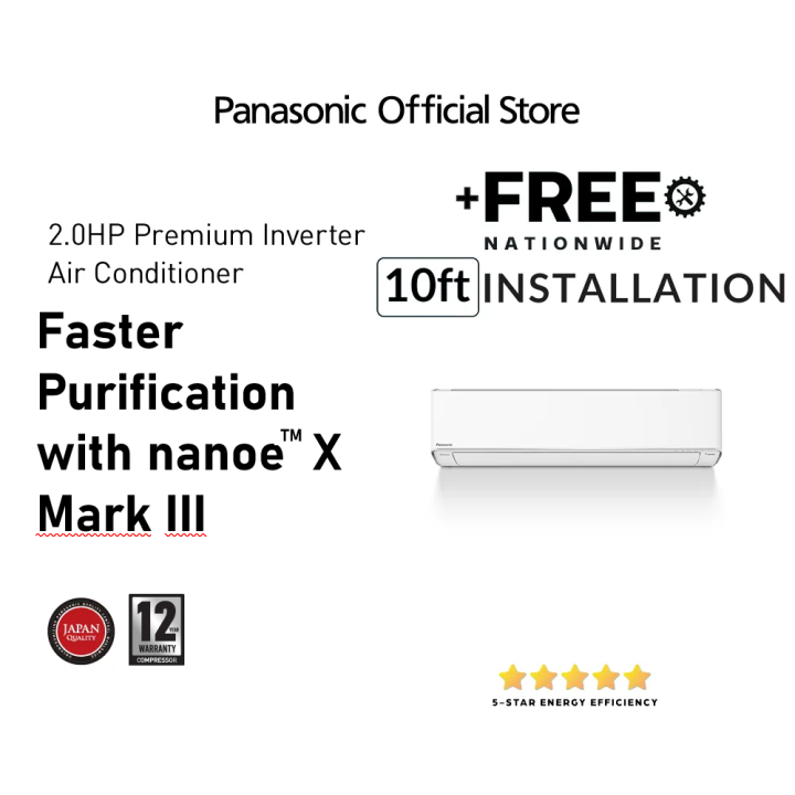 Panasonic CS-XU18AKQ 2.0HP Premium Inverter AERO SERIES Single - Split Type Aircon | Lazada PH