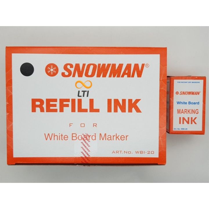 Isi / Refill Tinta Spidol White Board Snowman Hitam, Biru, Merah / Box ...