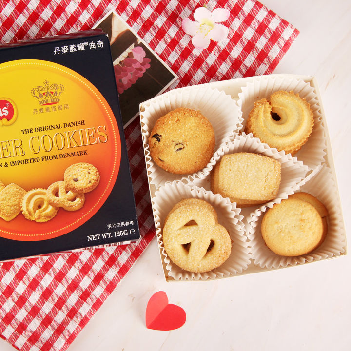 Danish blue can cookies 908g imported iron box butter cookies gift box ...
