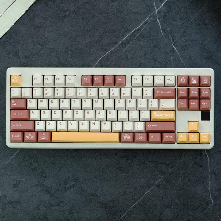 GMK Tiramisu Keycap 129 Keys Cherry Profile PBT Five-Sided Sublimation ...