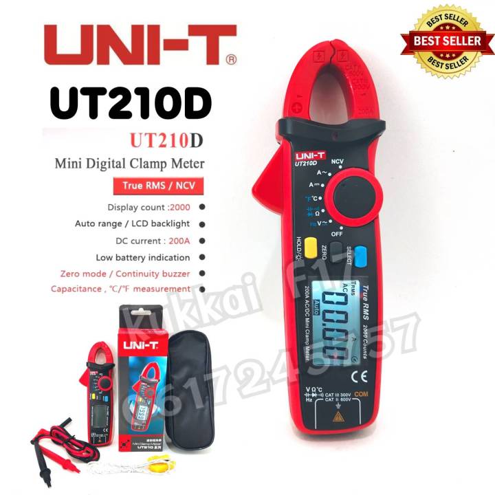 มิเตอร์วัดไฟดิจิตอล UNI-T UT210D,UT210E Mini Digital Clamp Meter แคลมป์ ...