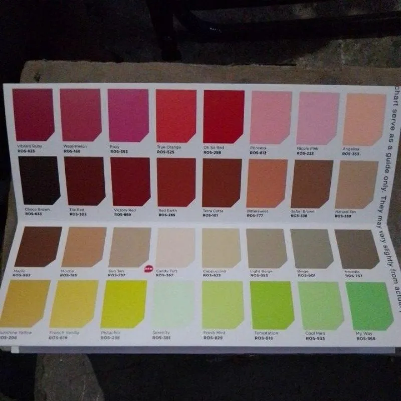 RAIN OR SHINE COLOR CHART COMPLETE GUIDE FOR COLORS ELASTOMERIC ...