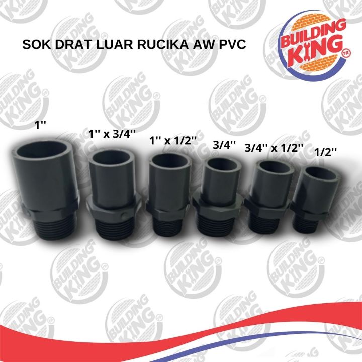 Fitting PVC Rucika Sok Drat Luar AW SDL 3/4'' INCH Valve Socket Sock ...