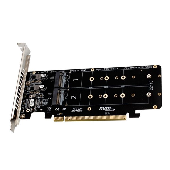 (DQMY) PCIE 4.0 Dual-Disk PCIeX16 to M.2 M-Key NVME SSD Expansion Card ...