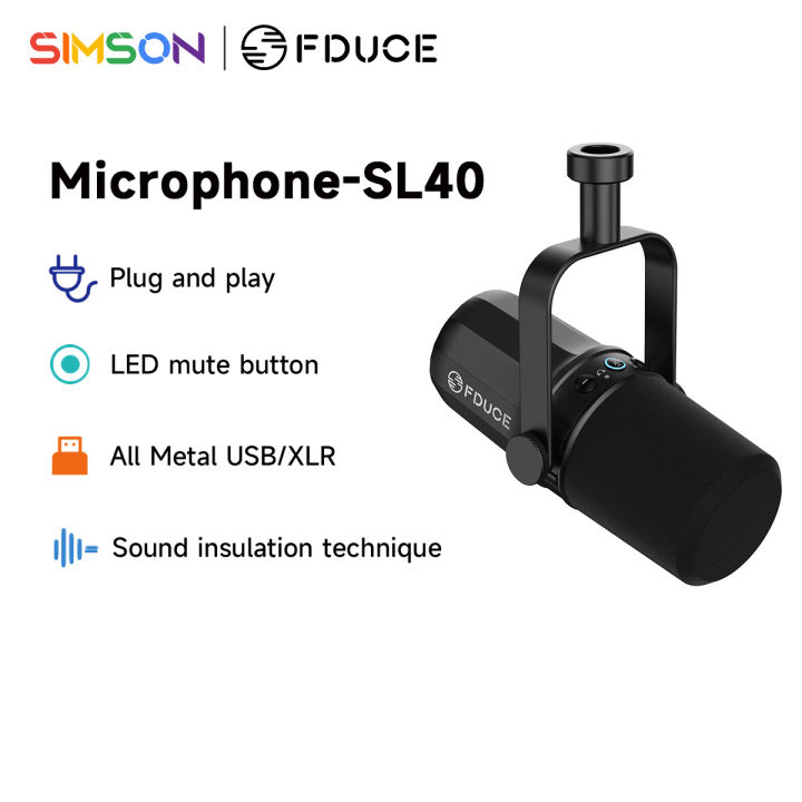micro không dây FDUCE SL40 Vocal Dynamic Podcast Microphone for Podcasting, Gaming, Live ...