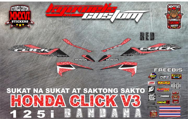 HONDA CLICK V3 BANDANA STOCK DECALS | Lazada PH