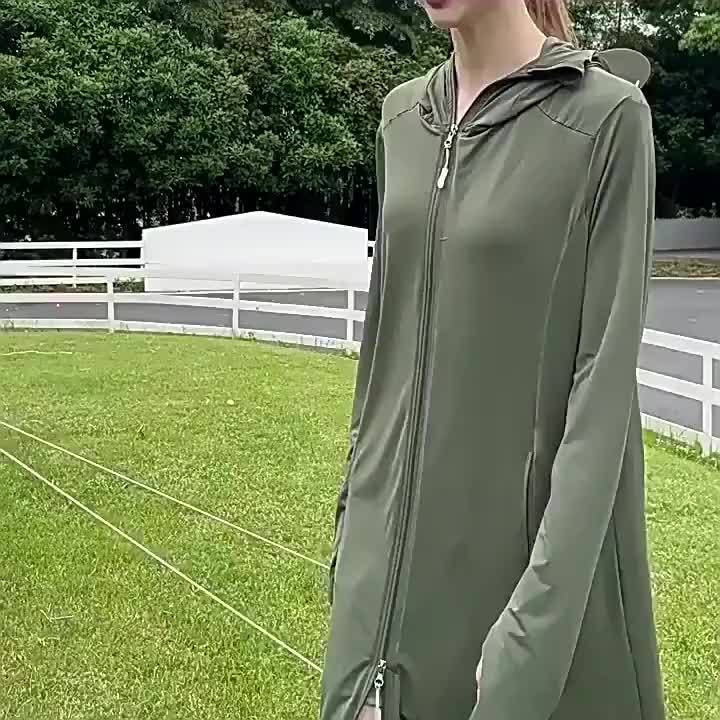 Ice Silk Sun Protection Clothing Women 2024 New Summer Long Body UV Protection Lightweight upF50 ...