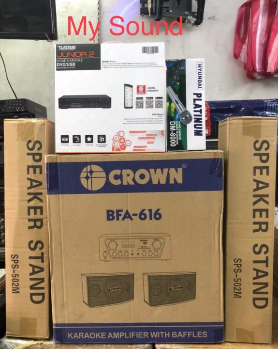 (Complete set)Crown BFA-616 speaker with baffles and Platinum KS10/Junior 2 karaoke player 20k ...