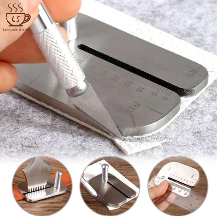 Stainless Steel Leather Pulling Board Practical Cutting Ruler Tool ...
