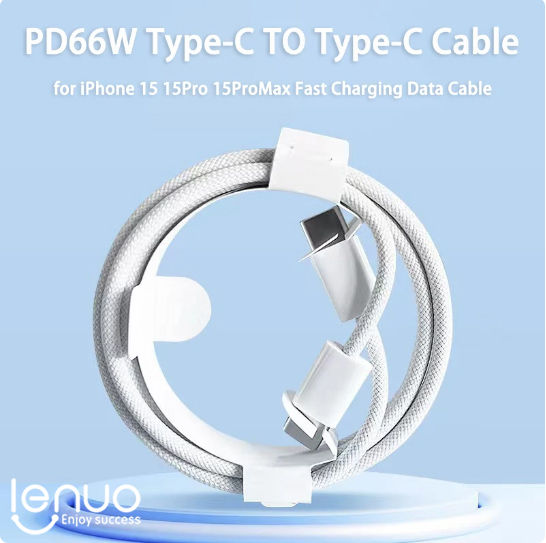 Lenuo PD 66W USB C to USB Type C Cable Fast Charge Data Cable For iPhone 15 Pro Max 15 Plus iPad ...