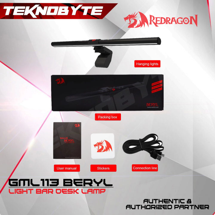 REDRAGON BERYL GML-113 Dimming Eye-Care LED Desk Lamp For Computer PC ...