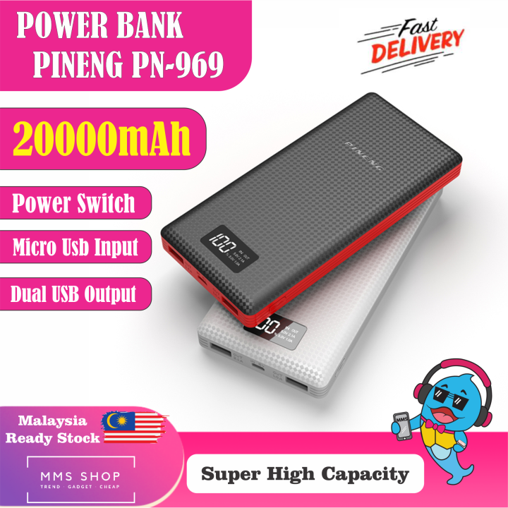 PINENG POWER BANK PN-969 PN969 20000MAH Fast Charge Powerbank 20k mah ...