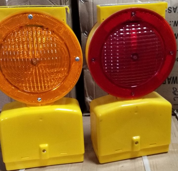solar powered road construction traffic blinking barricade warning ...