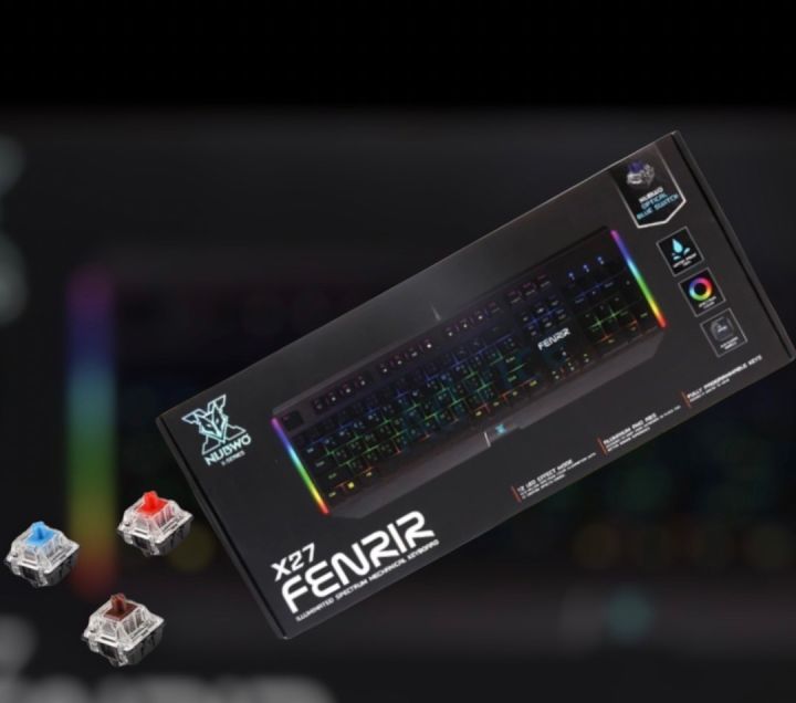 KEYBOARD (คีย์บอร์ด) NUBWO X27 FENRIR (SILVER) (NUBWO OPTICAL BLUE ...