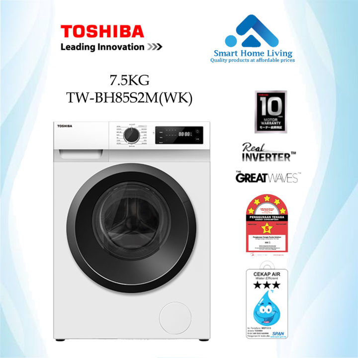 TOSHIBA 7.5KG Front Load Inverter Washer Washing Machine TW-BH85S2M / TW-BH85S2M(WK) mesin basuh ...